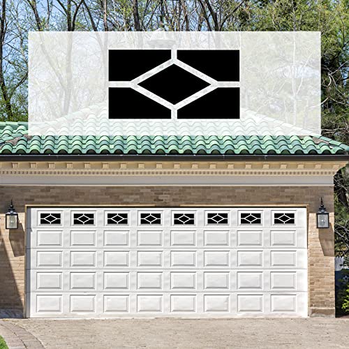 Sanfurney 2 Car Magnetic Garage Door Windows Panes Diamond Style Pre ...