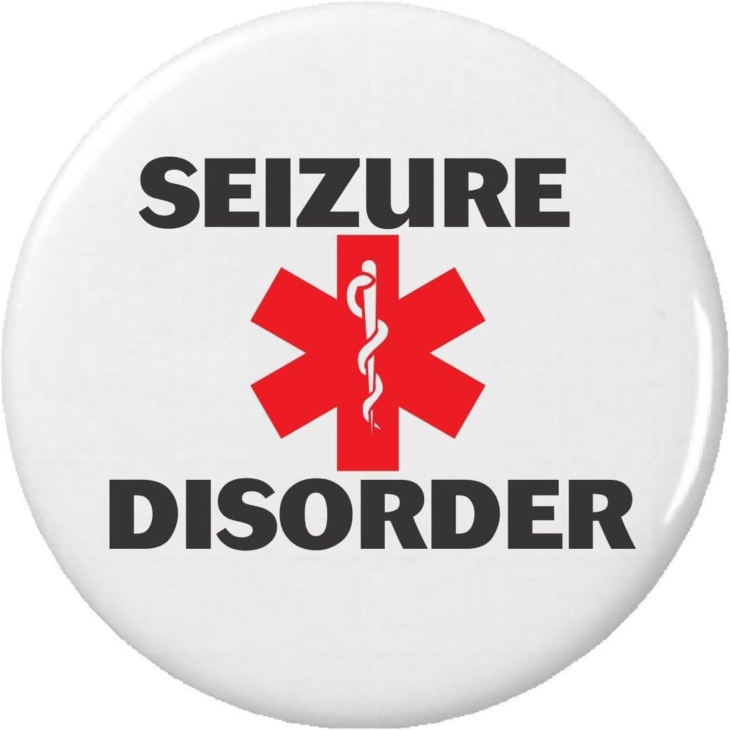 Amazon.com: Seizure Disorder Medical Alert Symbol Pinback Button Pin ...