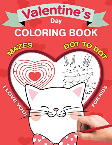 I Love You! Valentine's Day Coloring Book for Kids: Heart Cut Outs 20 ...