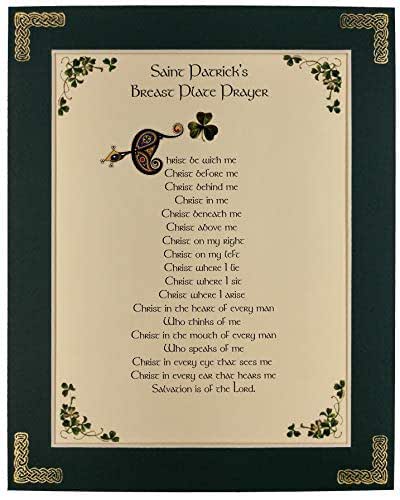 Amazon.com: Saint Patrick's Breastplate Prayer - 8x10 Print with Green ...