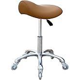 Amazon.com: Antlu Saddle Stool Chair with Back Support - Ergonomic Esthetician Seat Saddle Stool ...