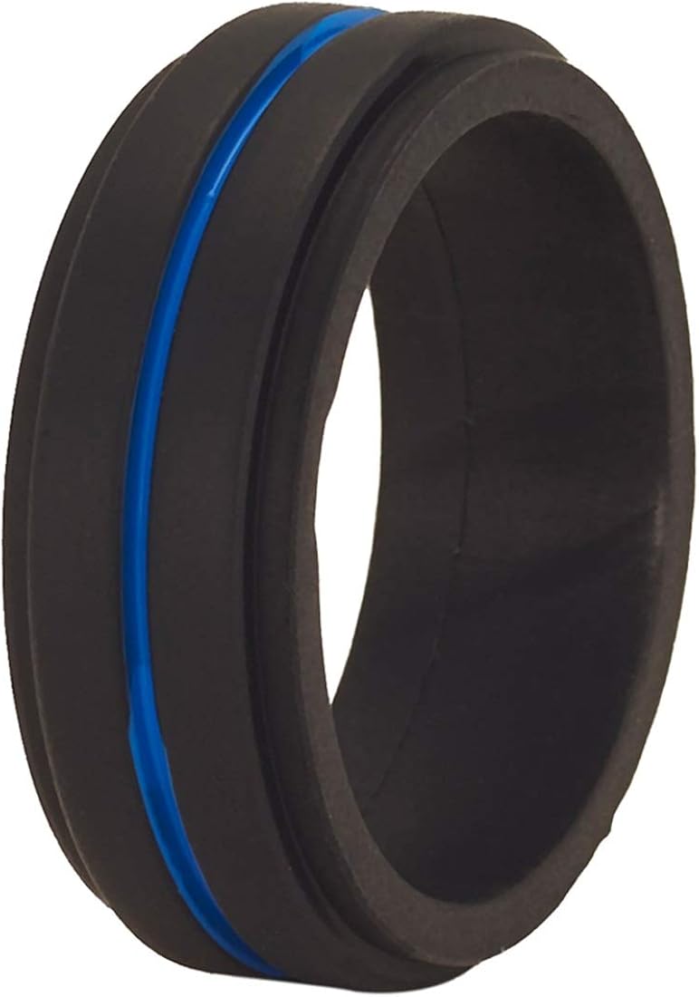 Amazon.com: Silicon Wedding Band, Silicon Wedding Ring, Black Silicon ...