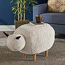 Amazon.com: Brebis White Velvet Sheep Ottoman: Kitchen & Dining