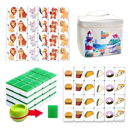Seaside Escape Game Blocks? Mahjong Tile Game Sets with 49 Tiles 38mm ...