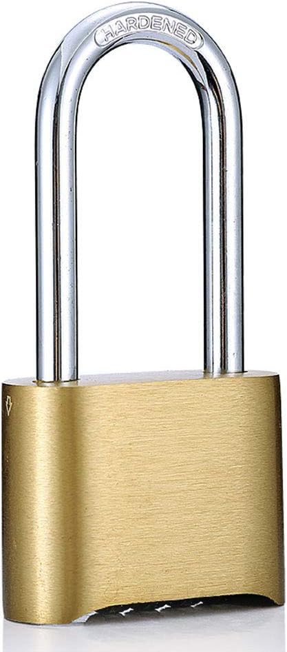 Large Brass Lock – 4 Digit Password Padlock, Heavy Duty, Outdoor, Gym ...
