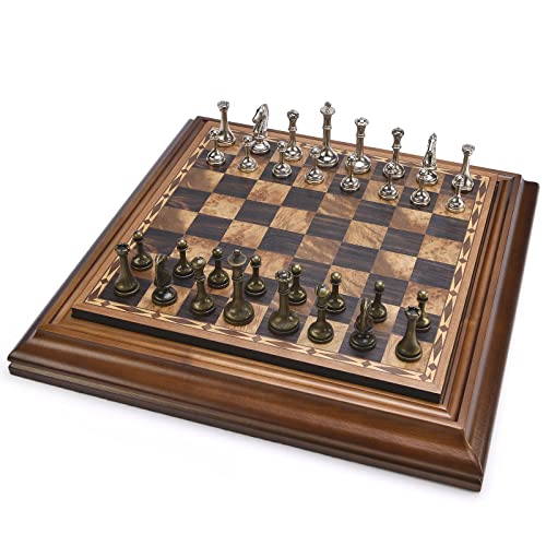 AMEROUS 14 inches Wooden Chess Set with Metal Chess Pieces / 2.5'' King ...