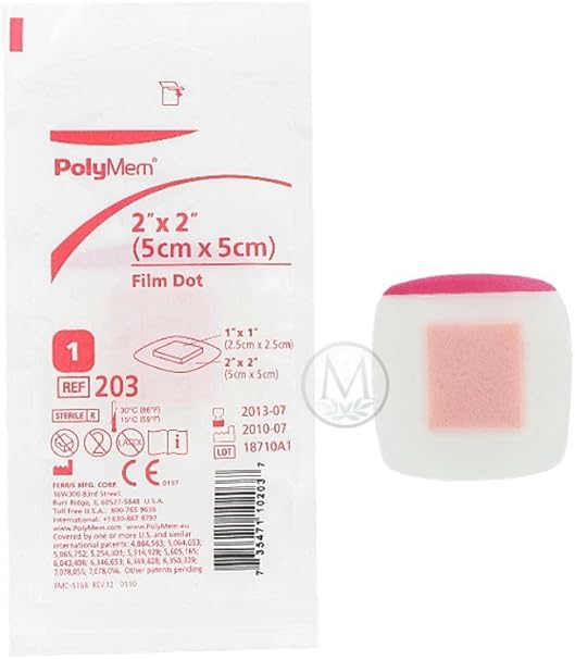 PolyMem 203 Adhesive Foam Dressing Pad, 5 x 5 cm: Amazon.co.uk: Health ...