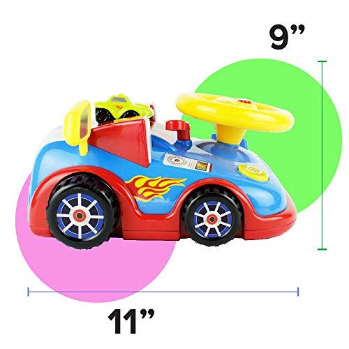 BOLEY Toys Kid's Mega Race Car Truck w/ Racer Flames - Interactive ...