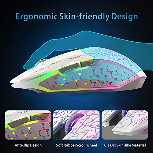 TENMOS M2 Wireless Gaming Mouse, Silent Rechargeable Optical USB ...