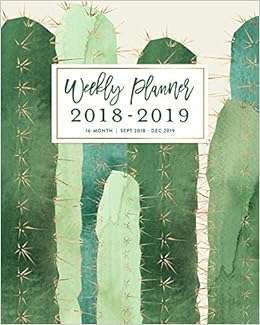 Weekly Planner 2018 - 2019, 16 Month Sept 2018 - Dec 2019: Green & Gold ...