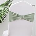 Amazon.com: Gankar 50pcs Sage Green Chair Sashes for Wedding Ceremony, Elastic Chair Bands Bows ...