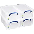 Amazon.com: Really Useful Box 9 Litre Plastic Storage Box Clear, Multi-purpose stacking storage ...
