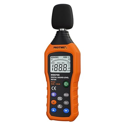 Digital Sound Level Meter, Protmex MS6708 Portable Digital Decibel ...