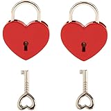 Warmtree Small Metal Heart Shaped Padlock Mini Lock with Key for ...