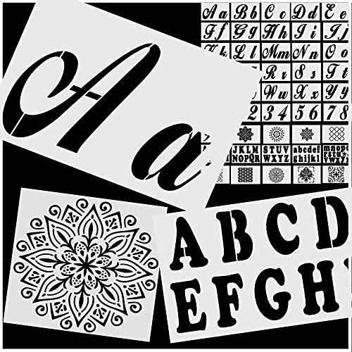 Large Letter Stencils 45 Reusable Cursive Art Kit for Calligraphy ...