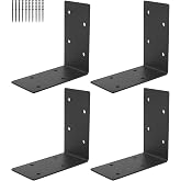Amazon.com: 4 PCS Heavy Duty Steel Corner Brackets,6"x6"x5"L Right ...