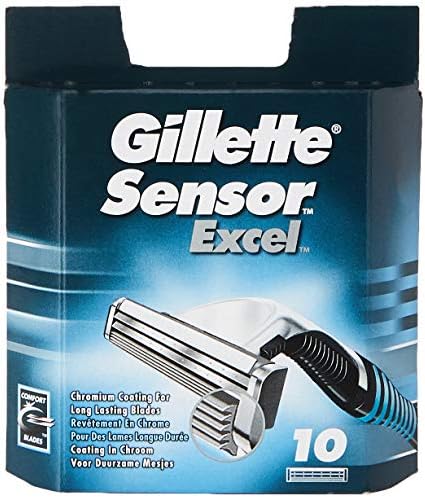 Gillette Sensor Excel Razor Blades for Men Pack of 10 Blades price in ...