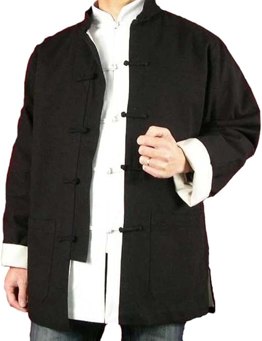 100% Cotton Black Kung Fu Martial Arts Tai Chi Jacket Coat XS-XL or ...