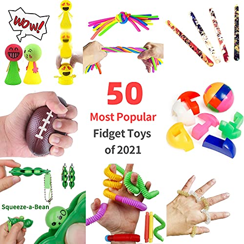 50 Pack Fidget Toys Set, Big Fidget Pack with Butterfly Pop it ...