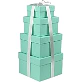 Amazon.com: Square Gift Boxes with Lids Set of 4 White Gift Box ...