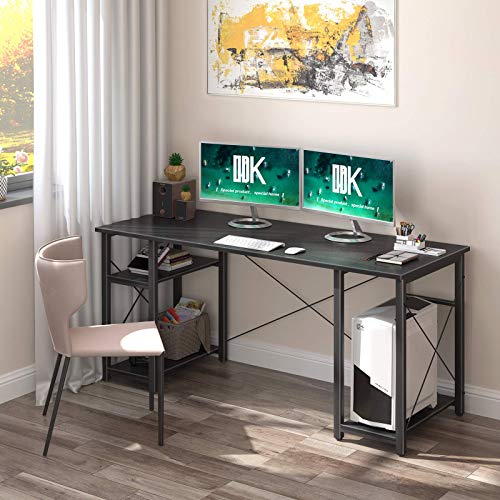 ODK Computer Desk 60 inch with Storage Shelves Study Writing Table for ...