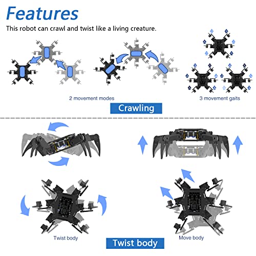 Freenove Hexapod Robot Kit With Remote Compatible With Arduino Ide App Remote Control