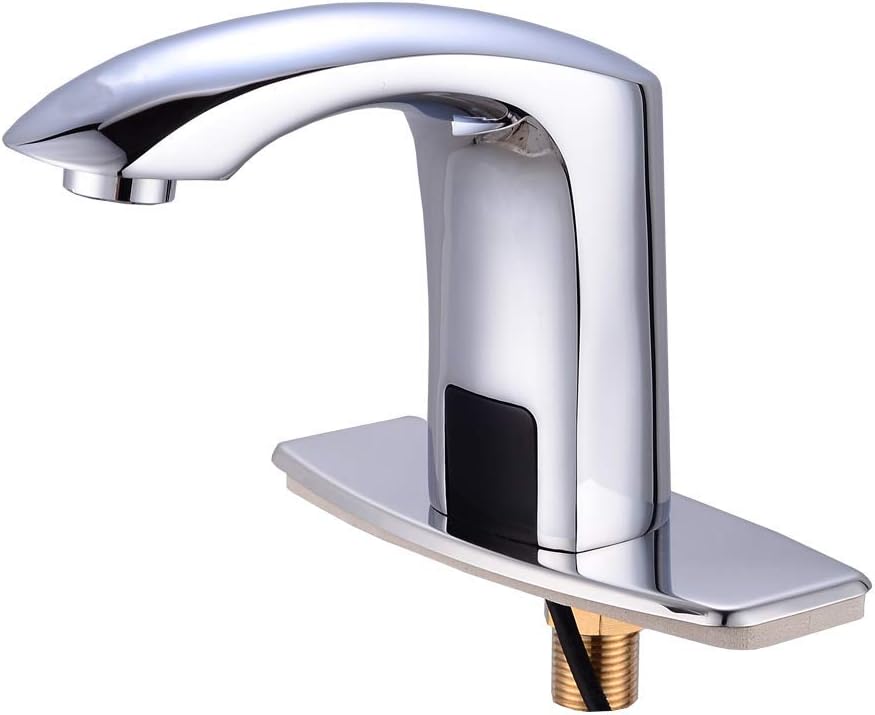 HHOOMMEE Solid Brass Bathroom Basin Automatic Sensor Faucet Touchless Motion Sensor Water Mixer ...