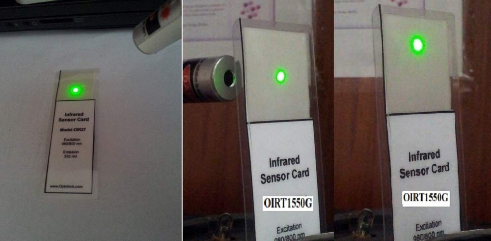 Transparent Infrared Sensor Cards-1550nm to Green IR tillescenter Light ...