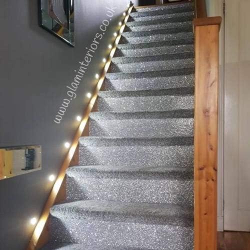 Silver Glitter Stair Fabric Sparkly Staircase: Amazon.co.uk: Kitchen & Home