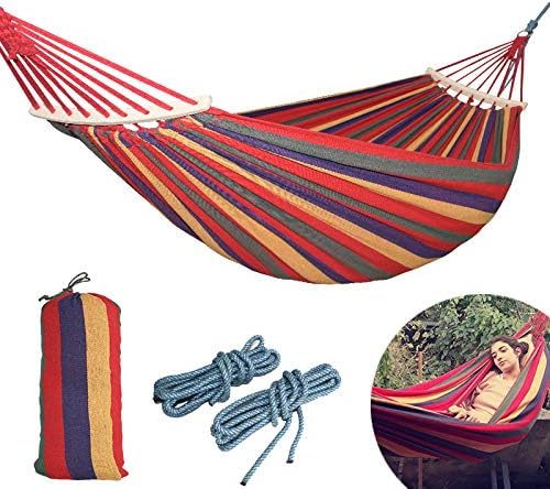 ThreeH Extra Large Hammock Fabric Canvas Camping Hammock with Tree ...