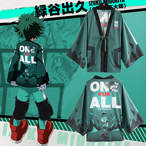 DOUEER Unisex Izuku Midoriya Casual Kimono Jacket Front Open (Large ...