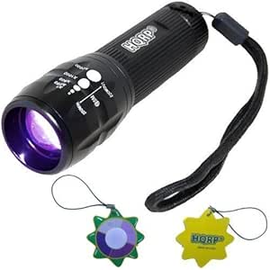 HQRP 3W High Power LED 390nm Blacklight Flashlight with Zoom for Crime ...