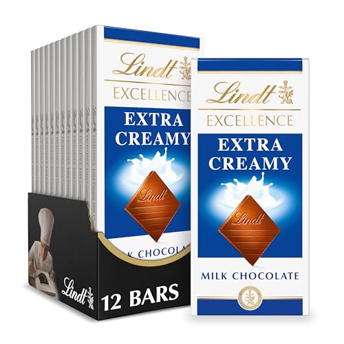 Lindt EXCELLENCE Extra Creamy Milk Chocolate Bar, Milk Chocolate Candy ...