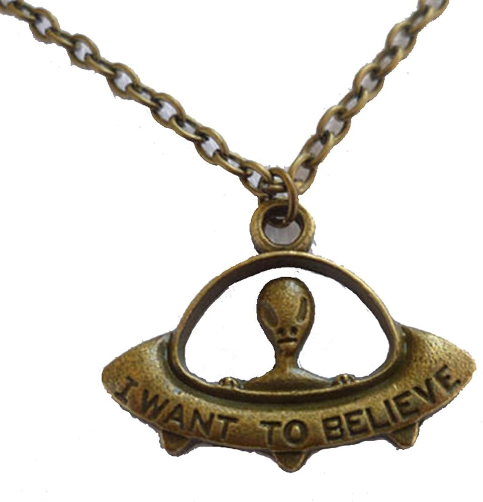 Amazon.com: Alien Necklace, UFO Necklace, Space Jewellery, I Want to ...