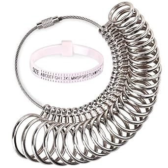 Ring Measure UK Metal Finger Ring Sizer Measure Gauge for Custom and ...