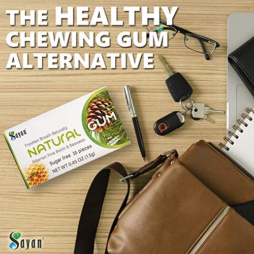 Sayan Sugar Free All Natural Gum, Siberian Pine Tree Resin and Beeswax ...