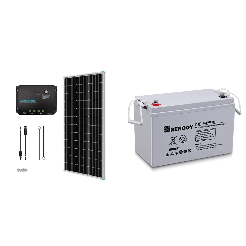 Mua 100 Watt 12 Volt Solar Panel Starter Kit with 100W Monocrystalline ...