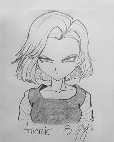 Amazon.com: DBZ Android 18 drawing: Handmade