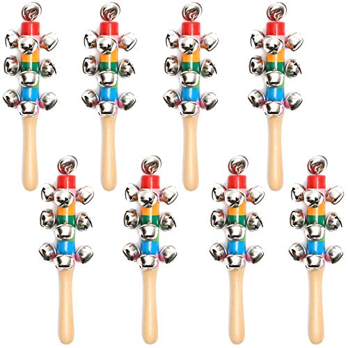 Rainbow Handle Wooden Bell Jingle Stick (8 Pack) in Oman | Whizz Music ...