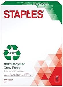 Amazon.com : 1 Ream - 500 Sheets Staples Poly Wrapped, 100% Recycled ...
