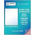 Amazon.com : Premium Label Supply Glossy Clear Sticker Paper – 8.5" x ...