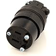 Leviton 515CR 15 Amp, 125 Volt, Cord Outlet, Rubber, Grounding, Black ...