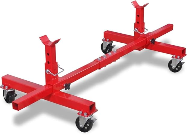 vidaXL Support Mobile d'Essieu Rouge Châssis Seuils Voiture Auto ...