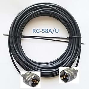 Amazon.com: 25' feet Coax Cable RG58A/U RG58 with UHF Male / PL259 ...