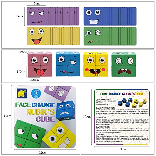 Expression Puzzle Building Cubes Game Wooden Blocks Face Changing ...