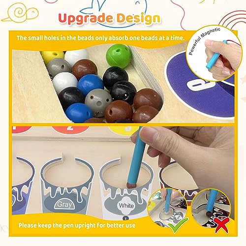 Magnetic Color and Number Maze - Wooden Magnet Board Puzzle Game ...