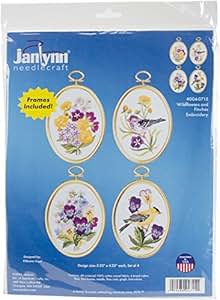 Amazon.com: Janlynn Embroidery Kit, 4-1/4-Inch by 3-1/4-Inch ...