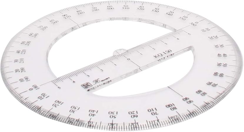 Amazon.com : Hegebeck 360 Degree Clear Protractor 15cm/6 Inch Diameter ...