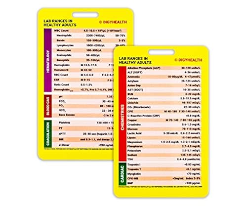 Silver Maple Leaf Vertical Lab Value Card for Nurses and Nursing ...
