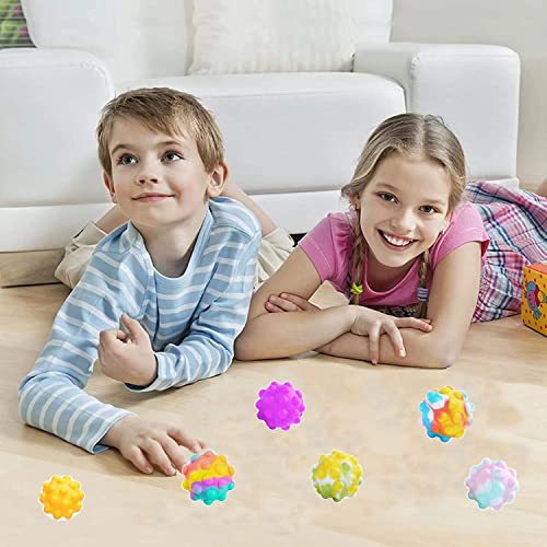 LOPSEN 6 Pcs Pop Balls Fidget Toy,3D Pop Balls It Bubble Anti-Stressed ...
